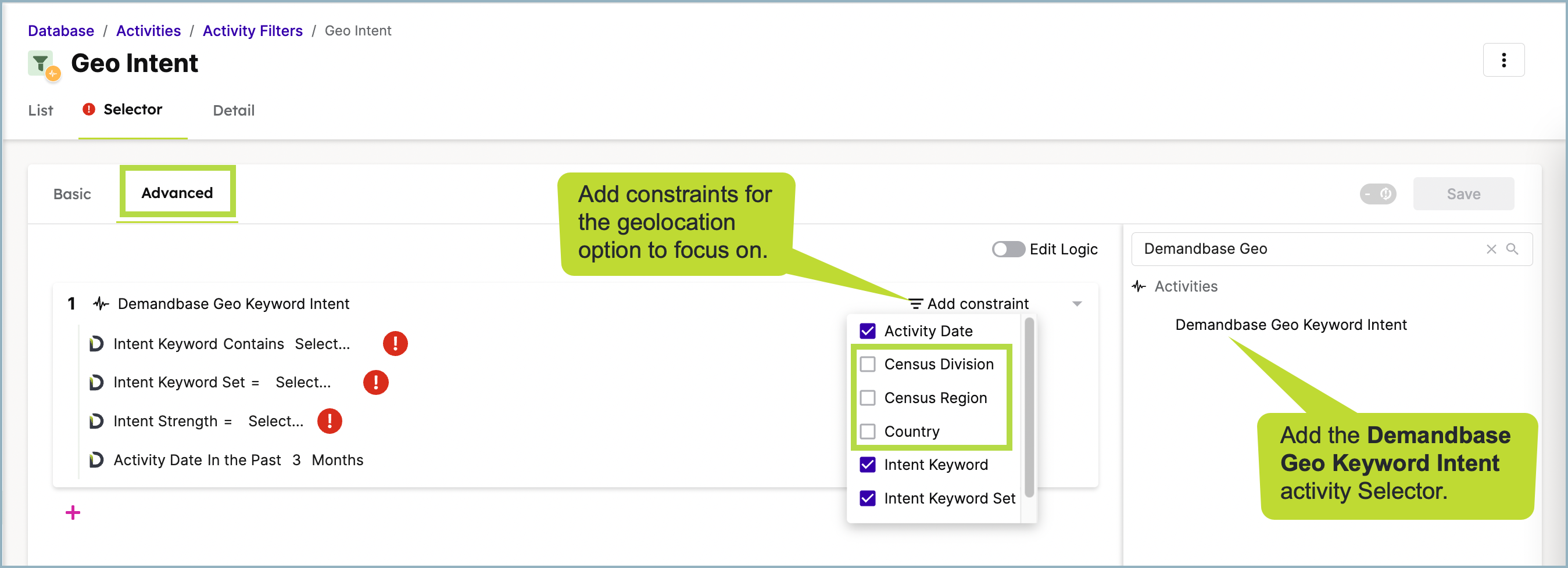 Set Up and Use Demandbase Intent by Geolocation – Help Center