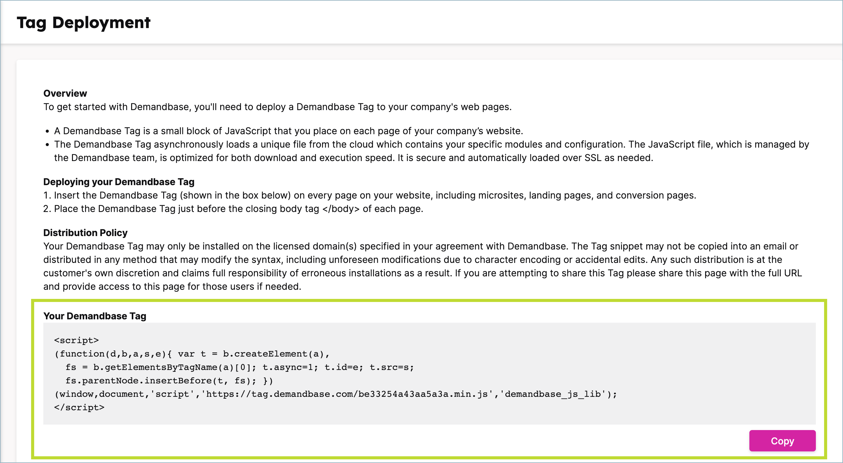 Deploy Demandbase One Tag – Help Center