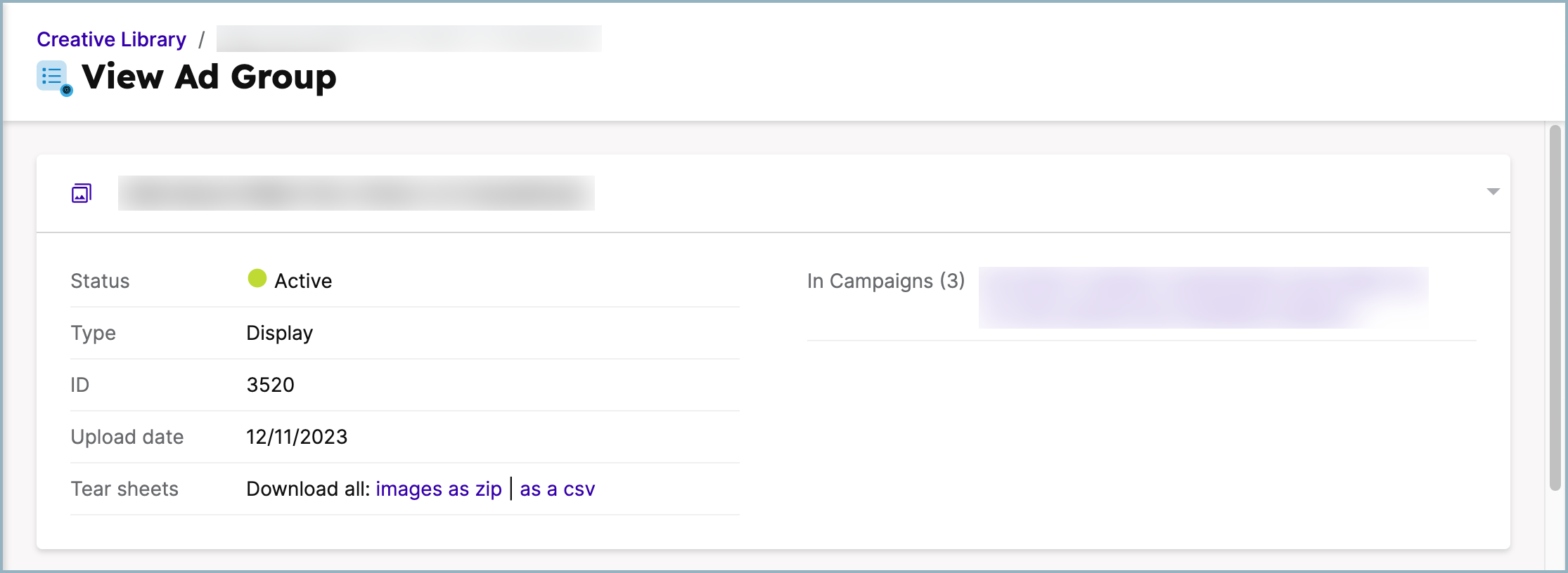 Understanding the Creative Library, Ad Groups, and Ungrouped Creatives ...