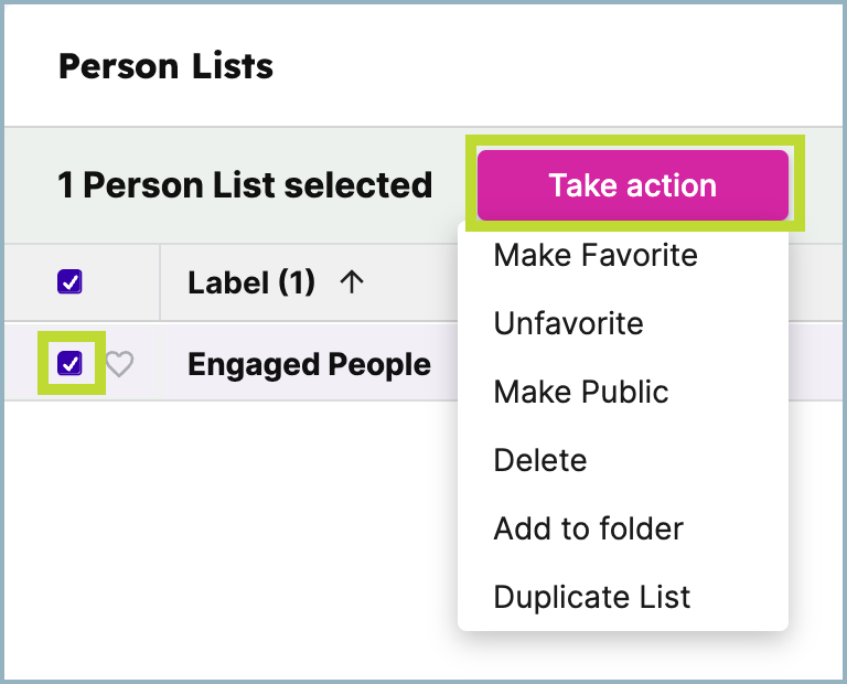 Manage Person and Opportunities Lists – Help Center