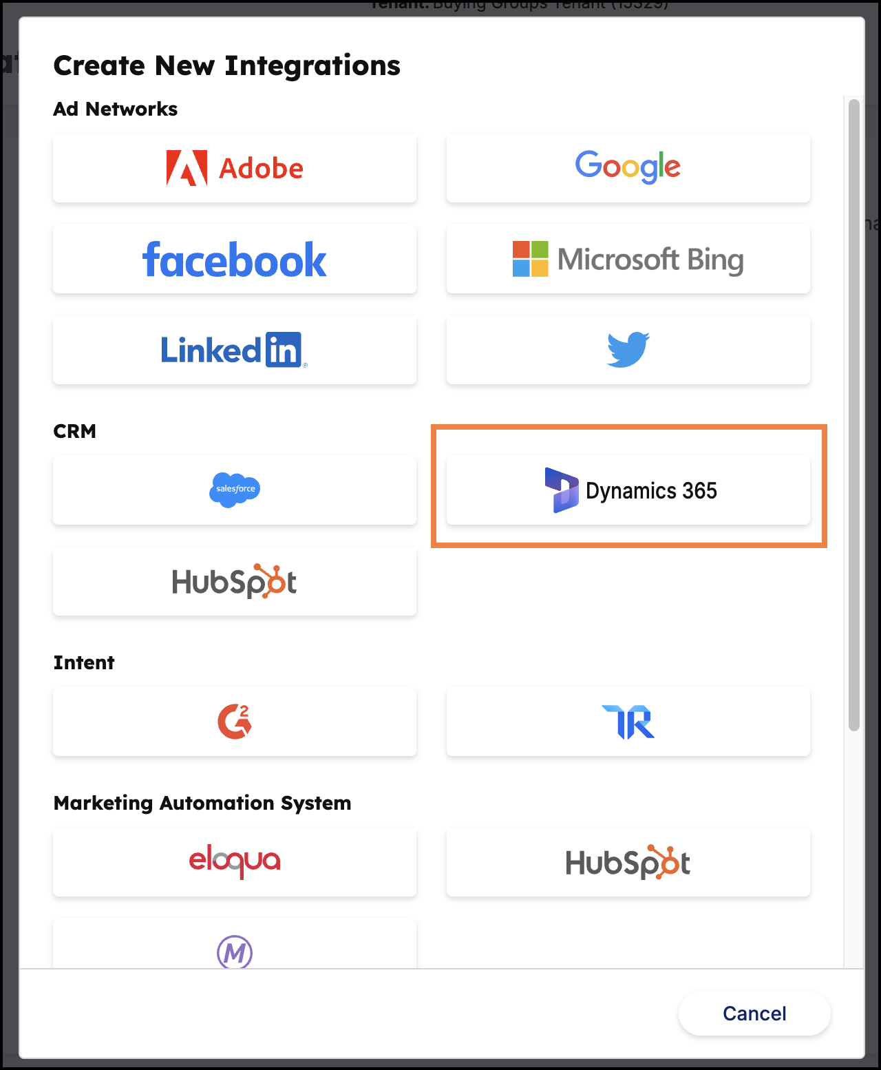 Step 3 (OAuth): Add Microsoft Dynamics Integration in Demandbase – Help Center