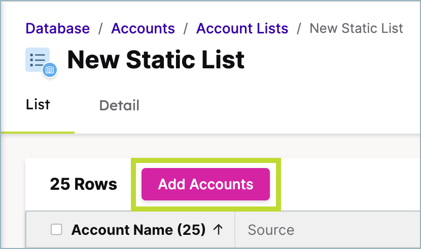 Manage Account Lists – Help Center