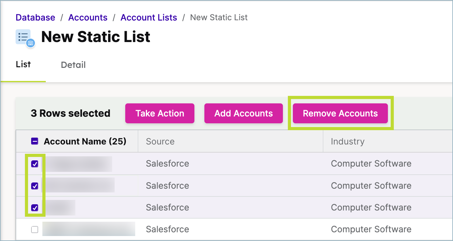 Manage Account Lists – Help Center