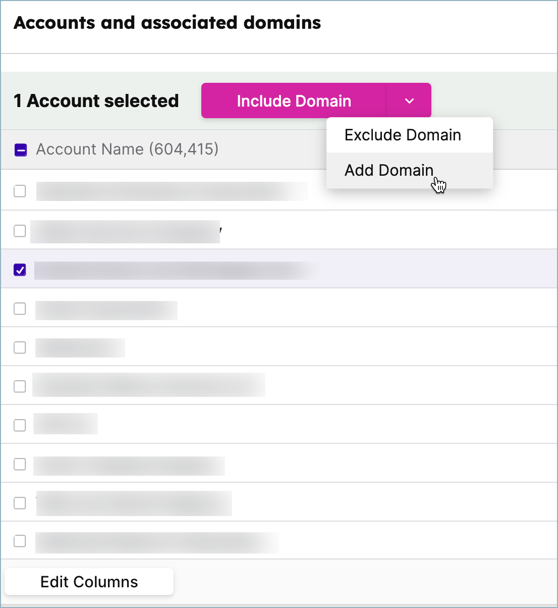 Account Domain Report – Help Center