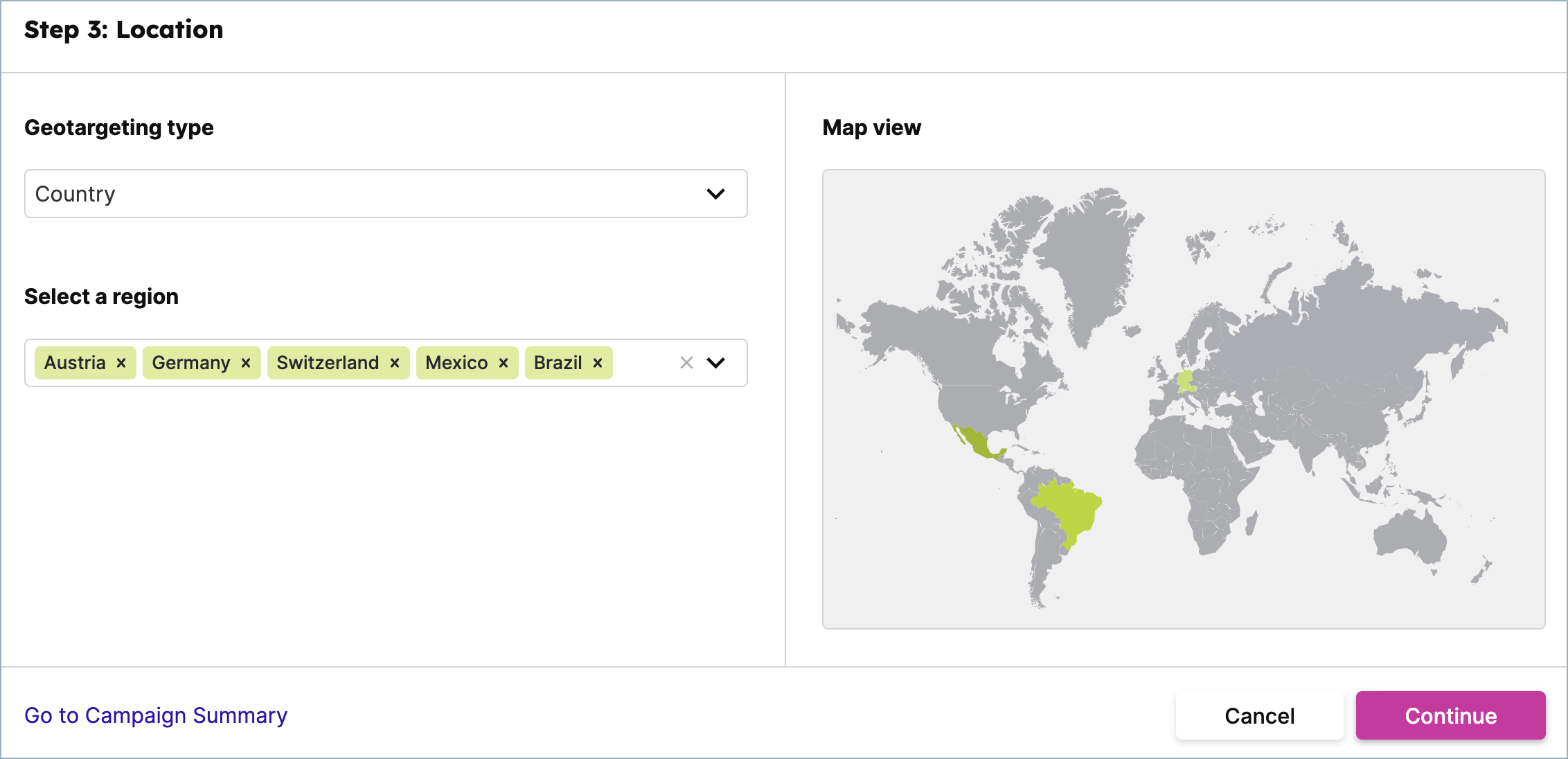 Campaign Builder Step 3: Location – Help Center