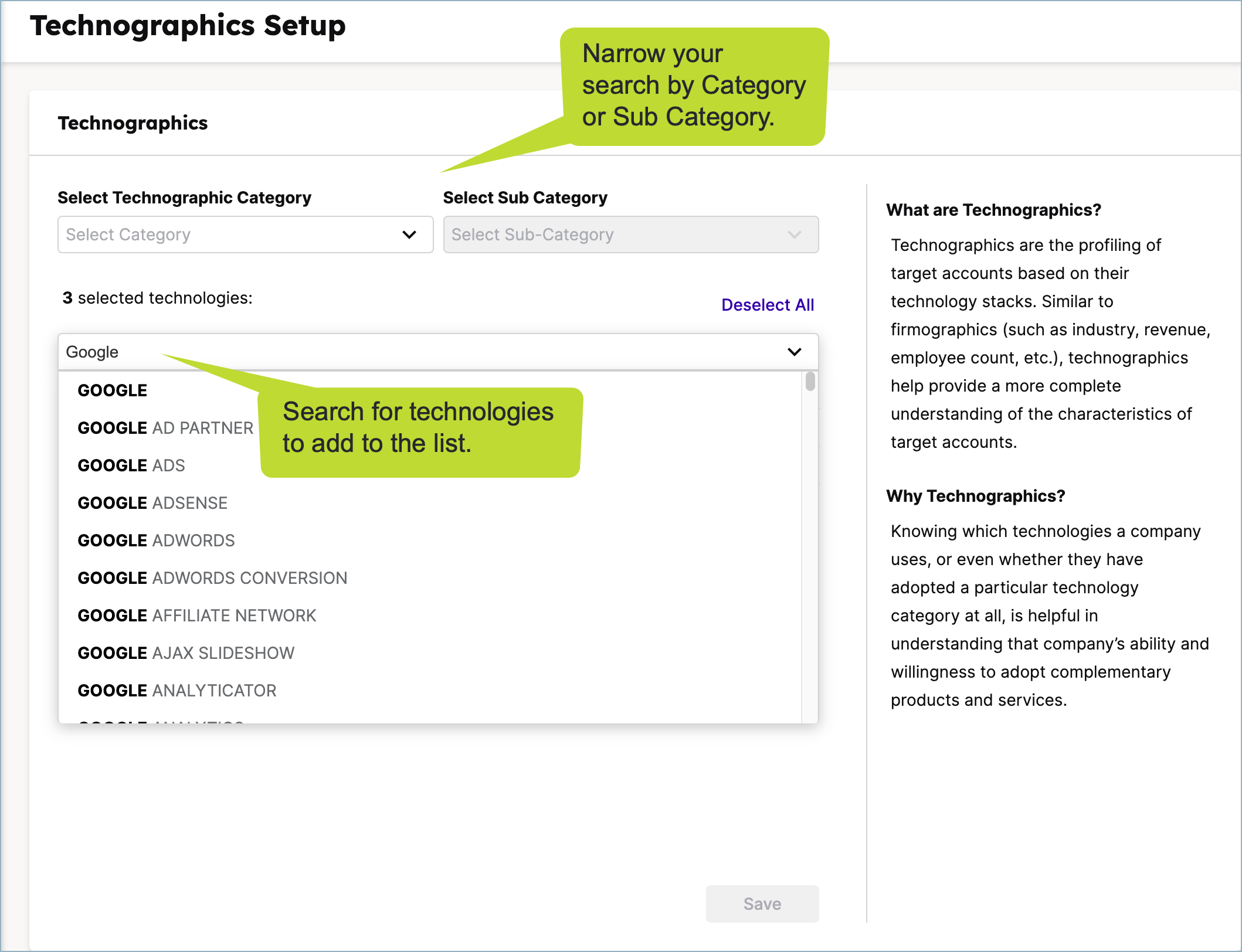 Manage Technographic Data – Help Center